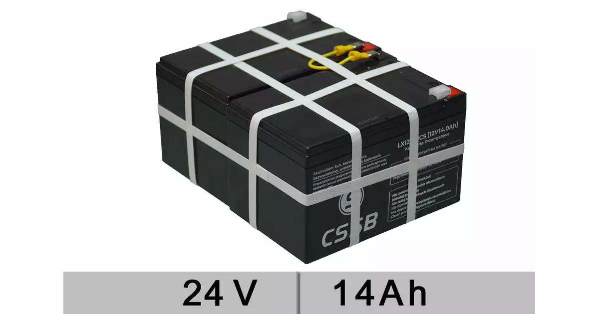 Potężny akumulator 24V 14 Ah (Pakiet 2x12V) AGM VRLA do samochodu ...