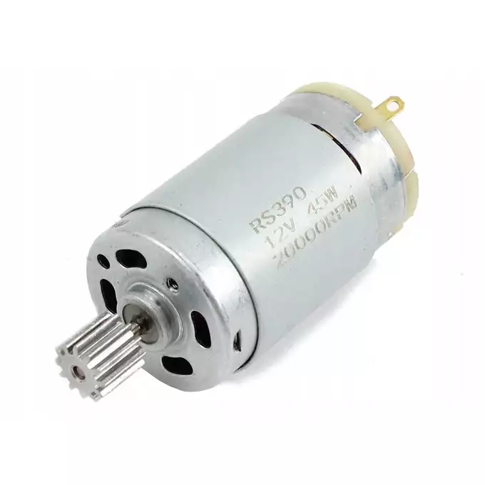 Silnik RS390 45W 12V 20 000 RPM do auta na akumulator (12 zębów ...