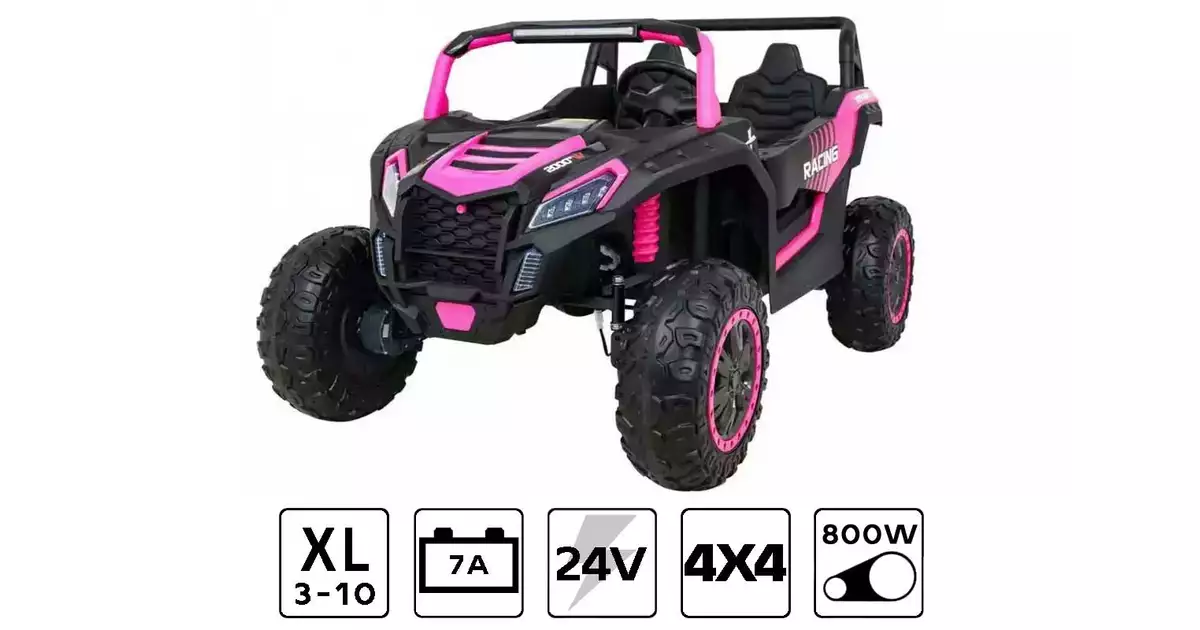 Mega mocny Buggy ATV Racing 4x200W Różowy